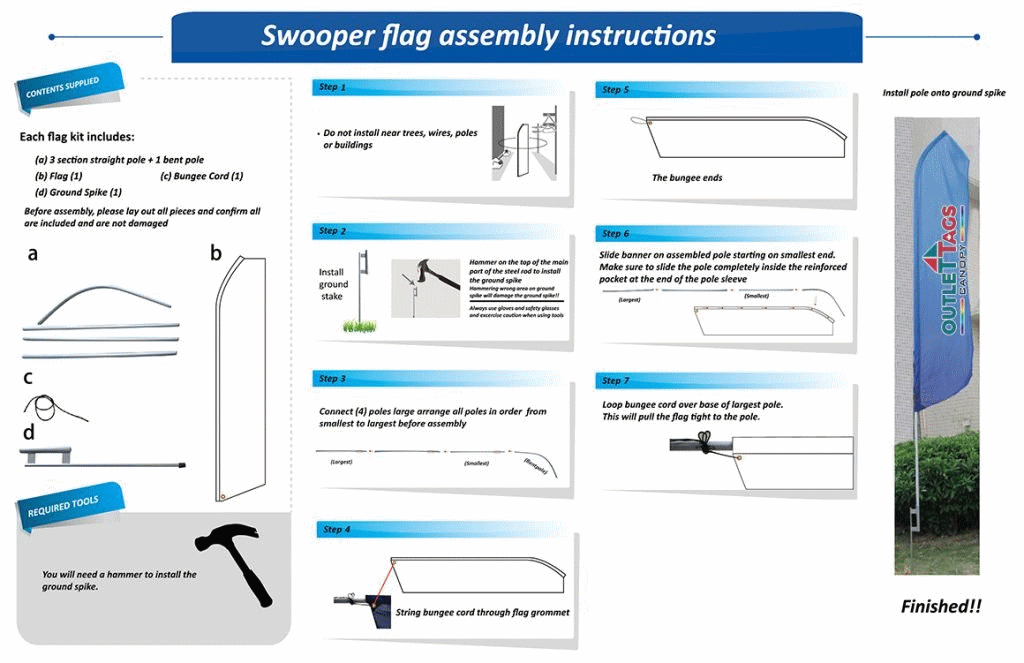 Flag Set Up Instructions - Outlet Tags Tentes